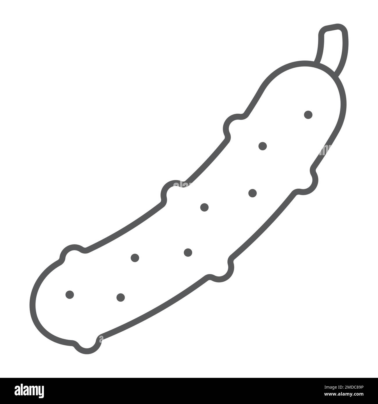 Cucumber thin line icon, vegetable and diet, vegetarian sign, vector ...