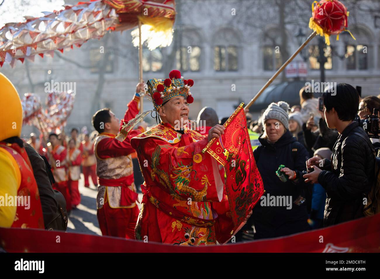 London, UK. 22nd Jan, 2023. A performer dressed in the costume of the ...