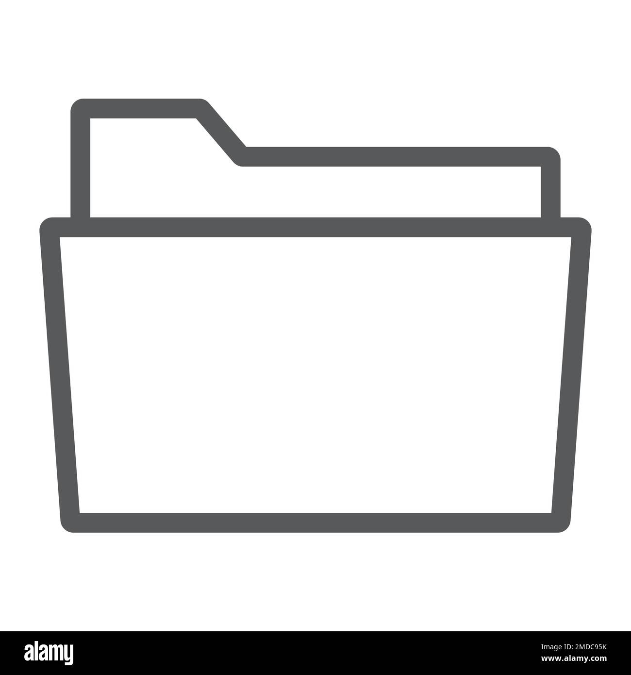 Folder line icon, office and work, file sign, vector graphics, a linear ...