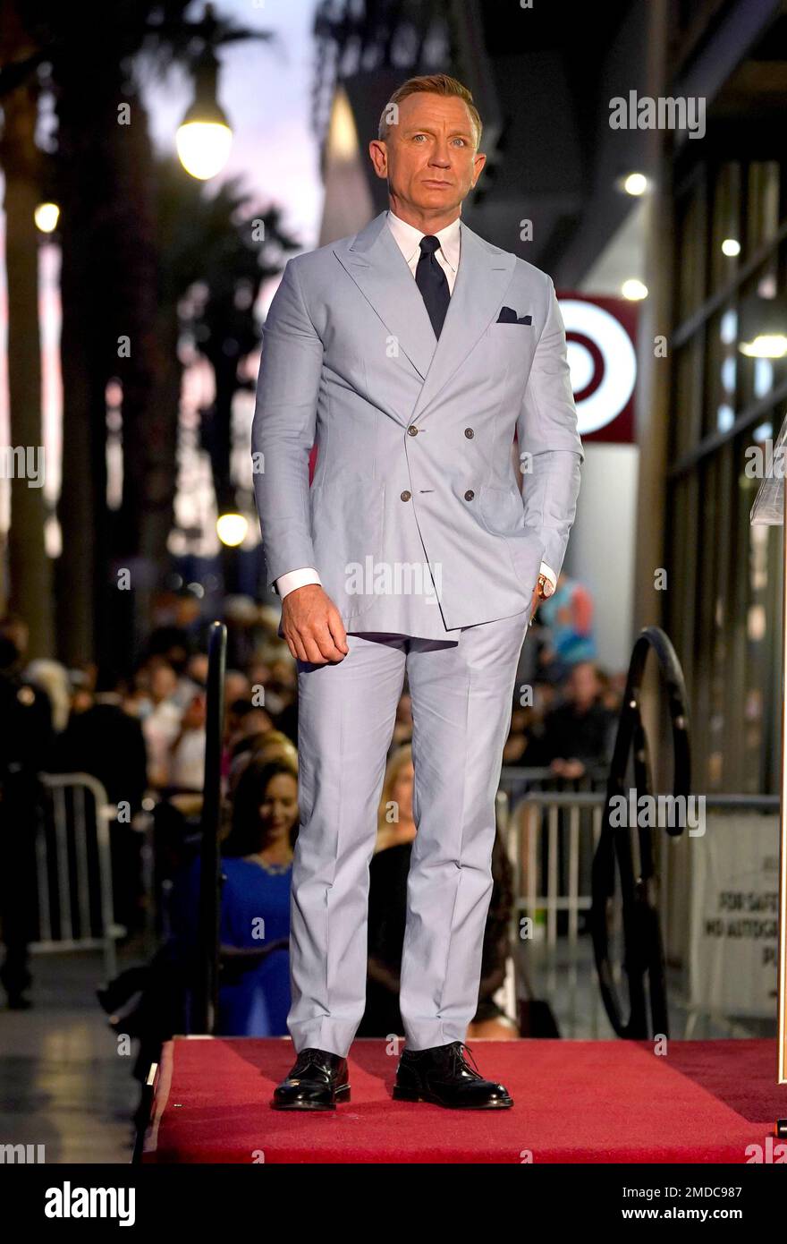 Daniel Craig appears during a ceremony honoring him with a star on the ...
