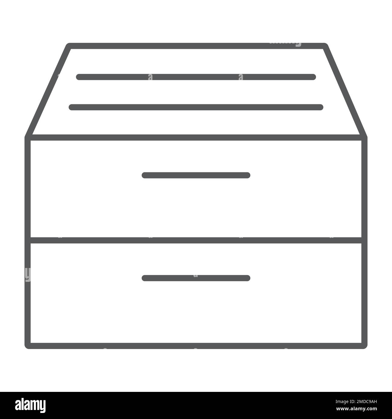 Archive storage thin line icon, office and work, folder sign, vector ...