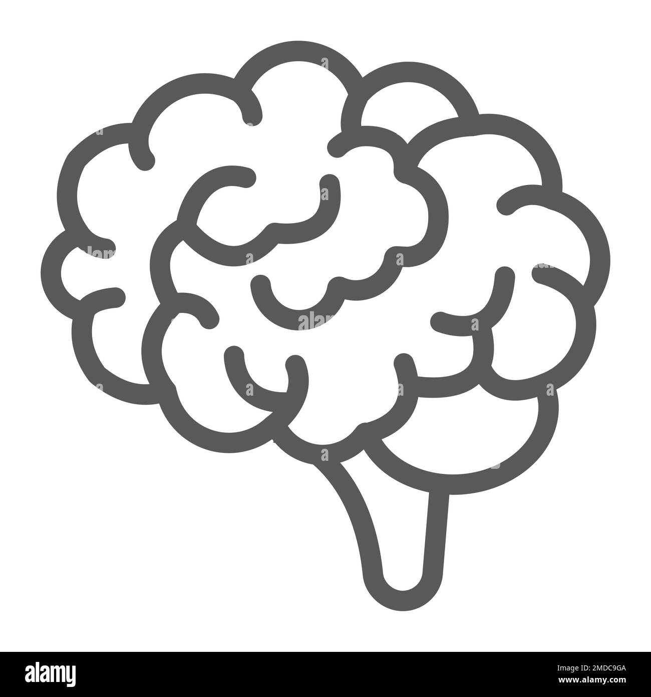 Brain line icon, anatomy and neurology, human organ sign, vector ...