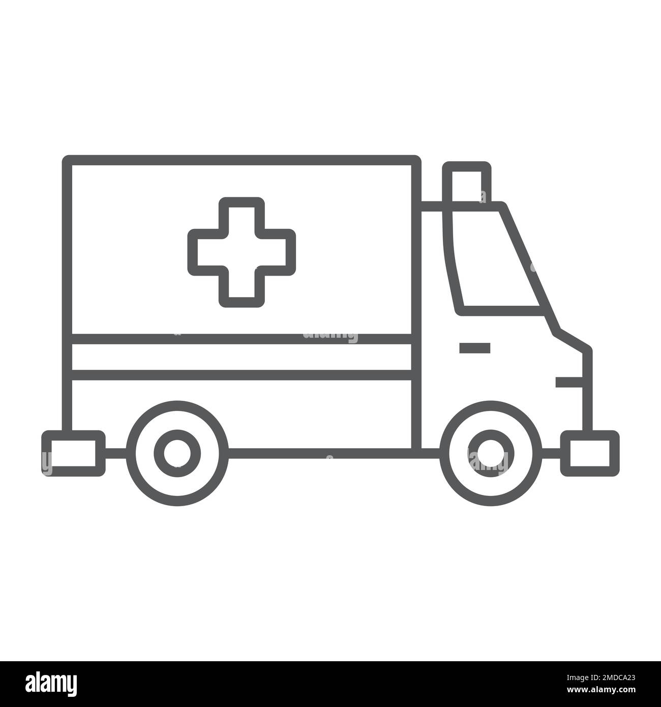 Ambulance thin line icon, emergency and hospital, transport sign ...