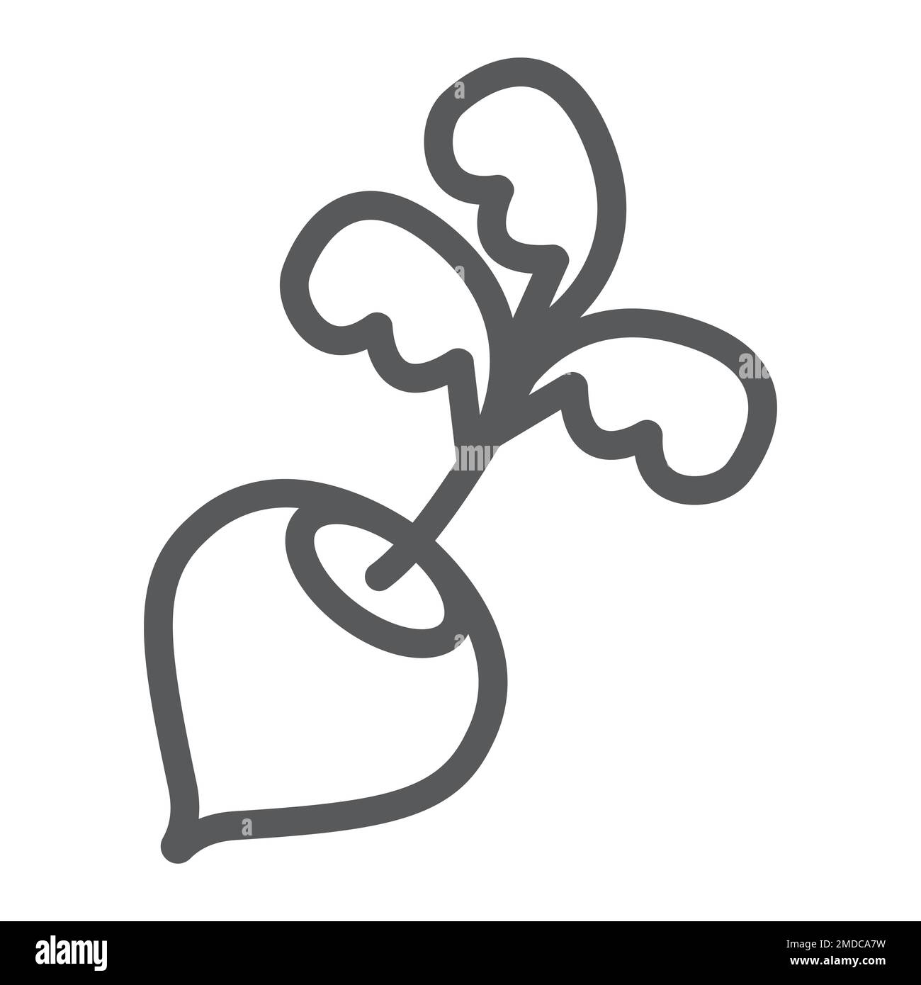 Radish line icon, vegetable and diet, beetroot sign, vector graphics, a ...