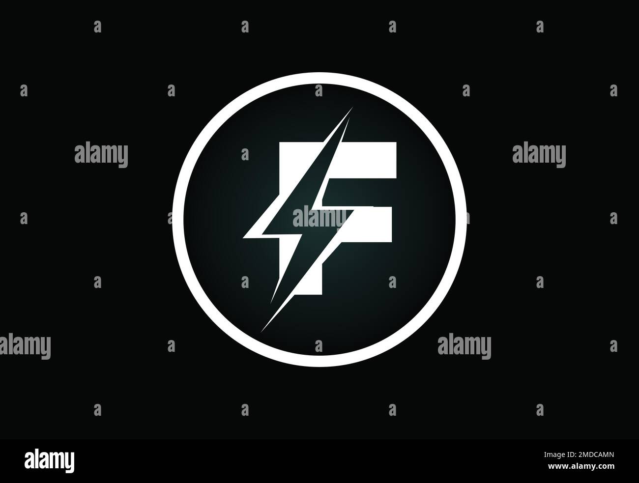 Initial F letter logo design with lighting thunder bolt. Electric bolt ...