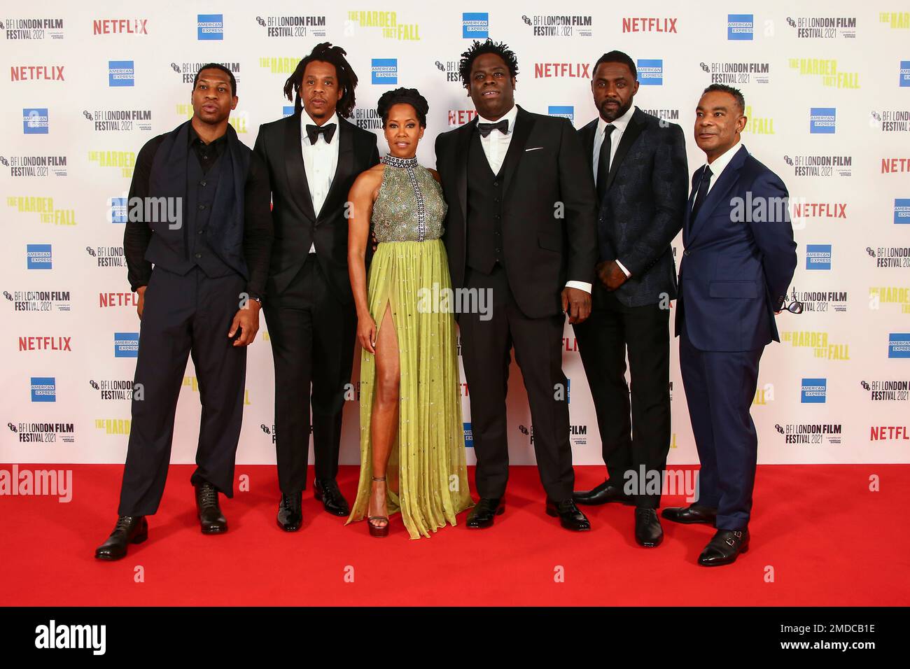 James Lassiter, from right, Idris Elba, Jeymes Samuel, Regina King, Jay ...