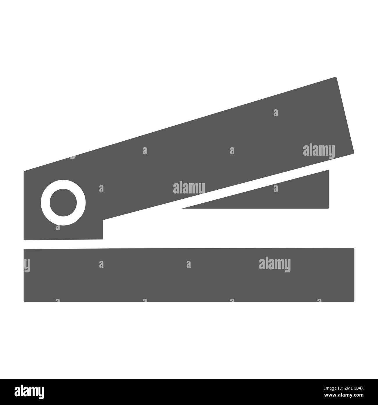 Staple glyph icon, office and work, stapler sign, vector graphics, a solid pattern on a white ...