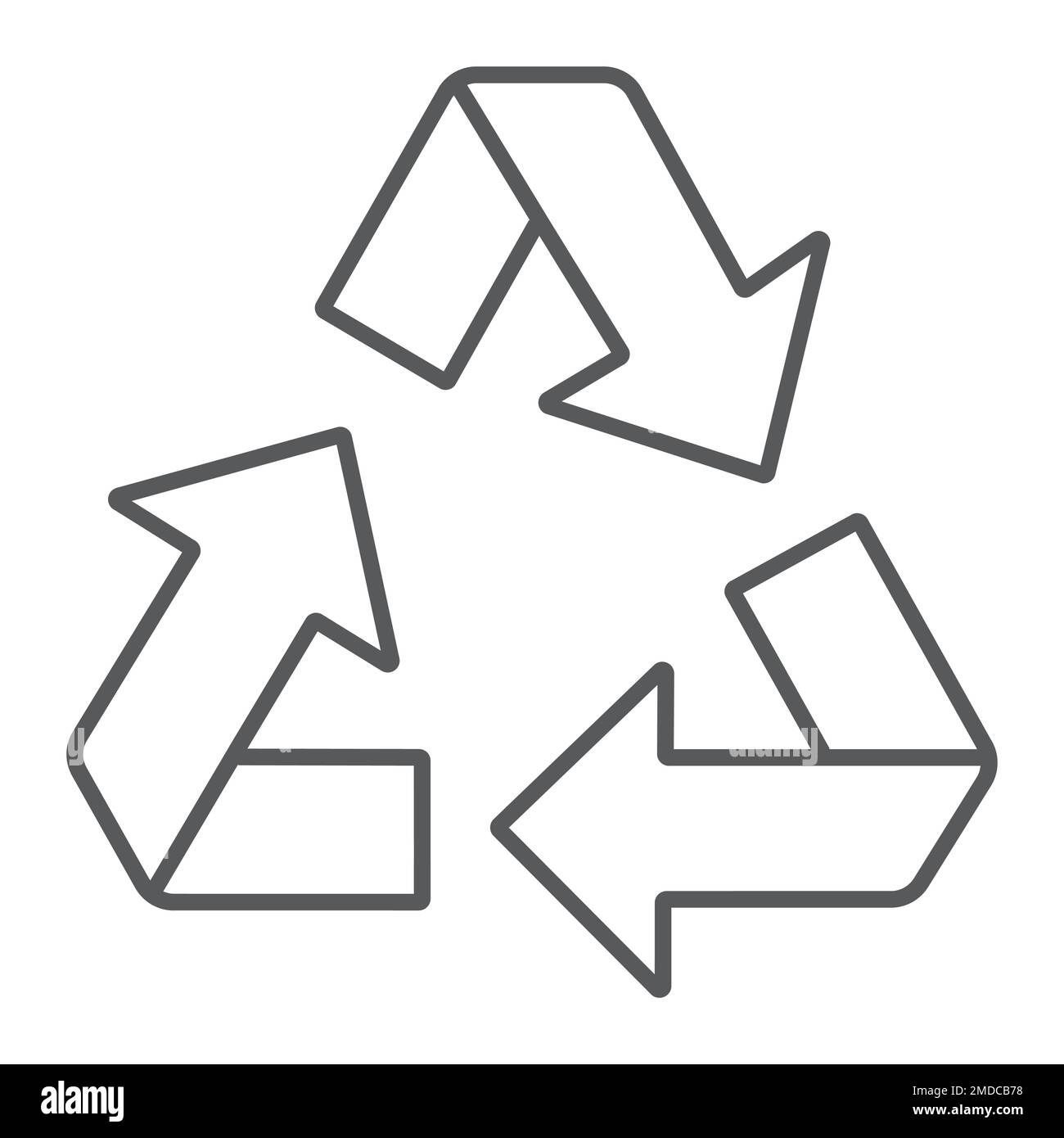 Recycle thin line icon, ecology and protection, environmental sign ...