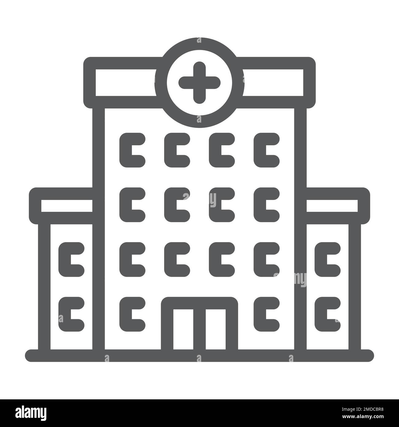 Hospital line icon, architecture and building, medical center sign ...