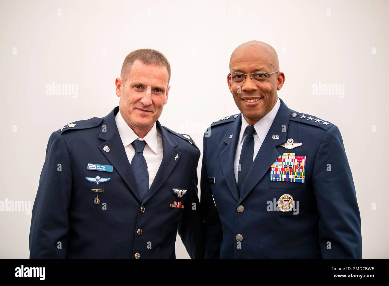 Major Gen. Tomer Bar, Israeli Air Force commander, and U.S. Air Force ...