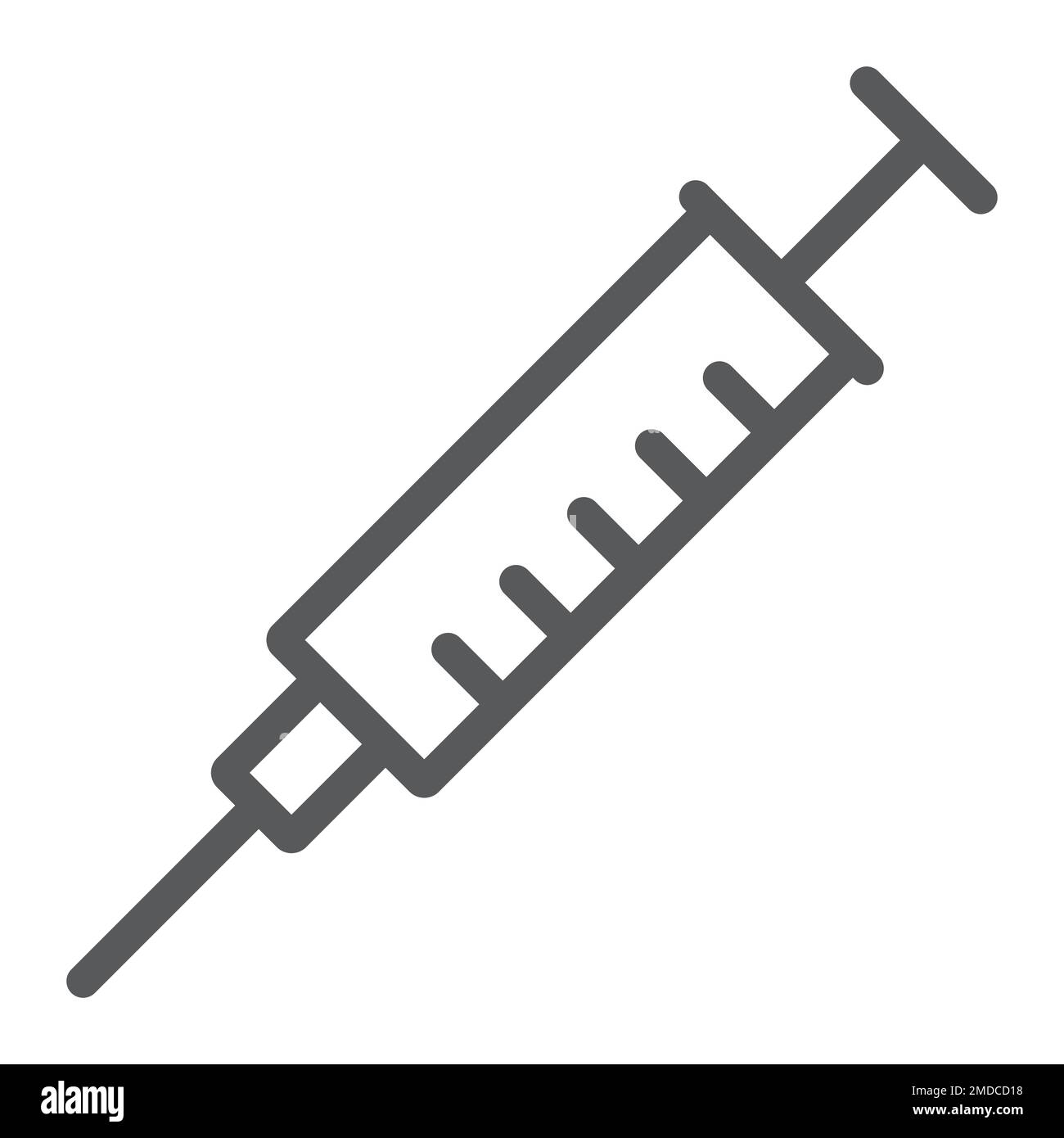 Syringe injection line icon, medical and hospital, needle sign, vector ...