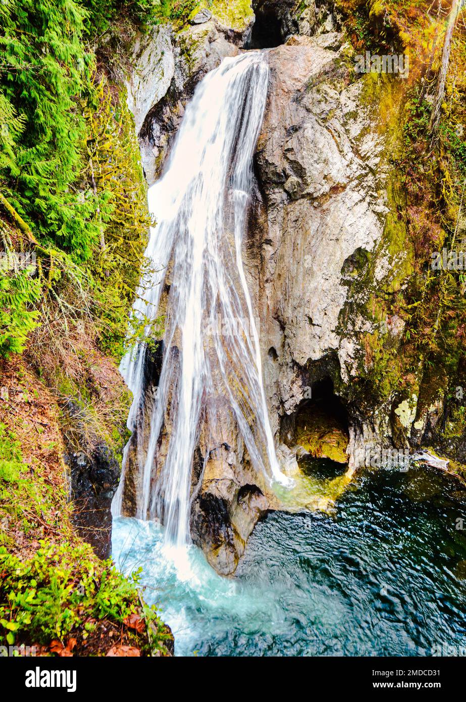 Waterfall at Twin Falls State Park in Washington State Stock Photo - Alamy