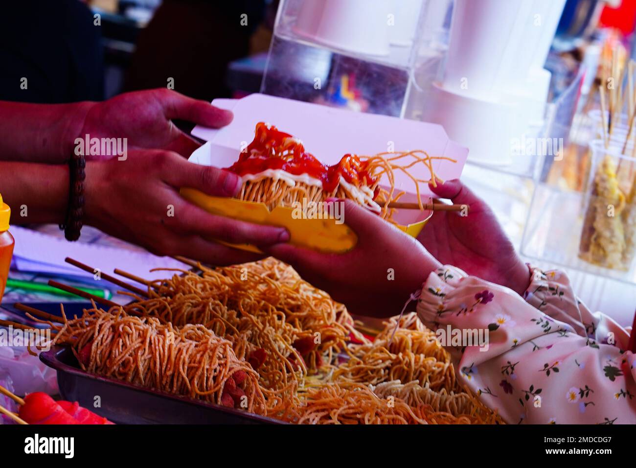 Street foods displays in Semarang. Indonesia. In Chinese New Year 2023 ...