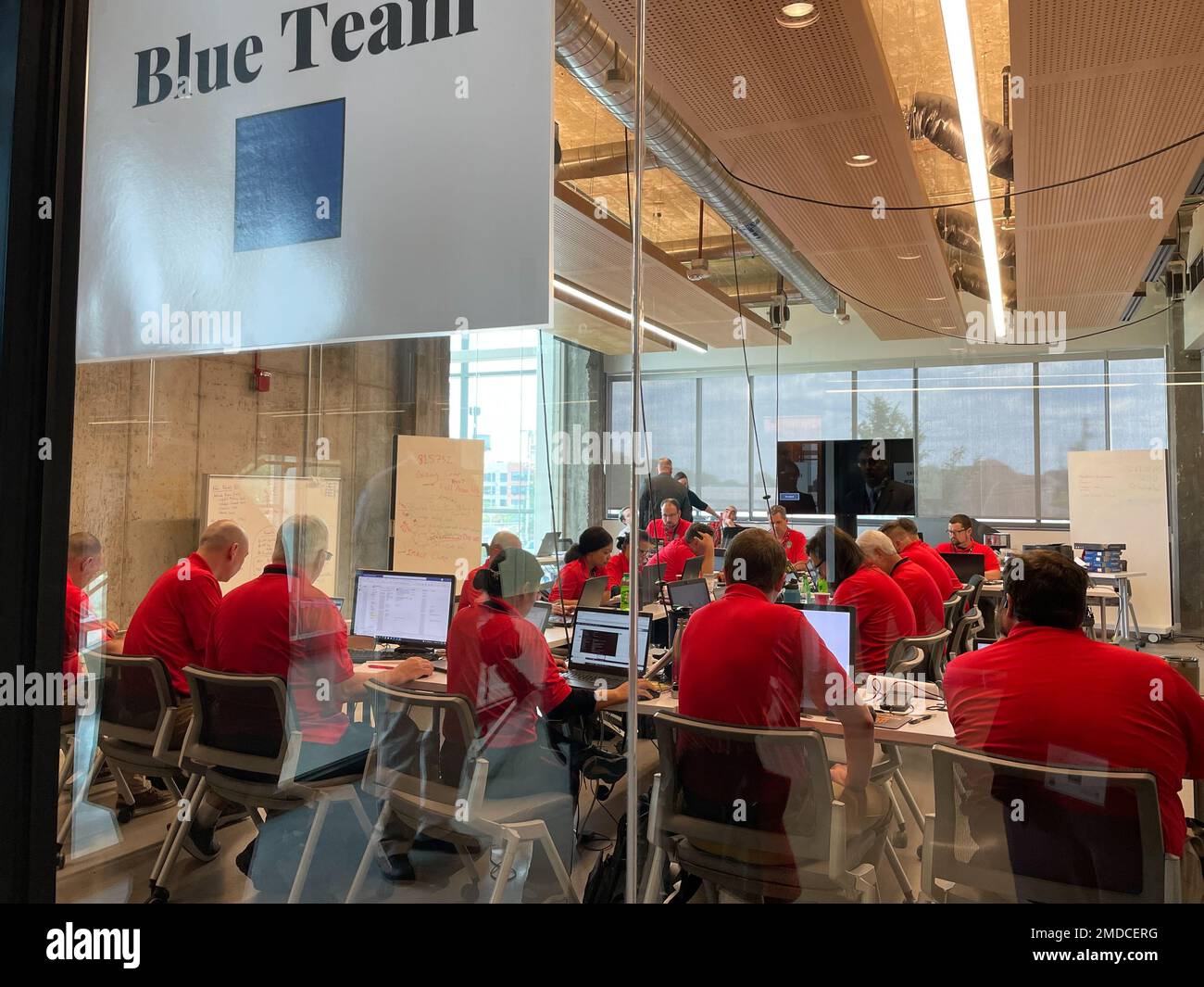 About 20 members of the Ohio Cyber Reserve test their incident response ...