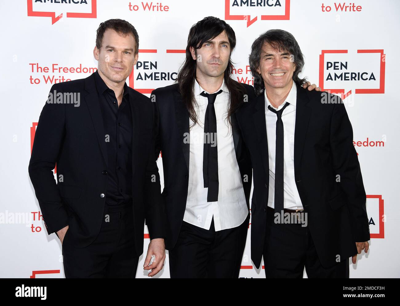 Michael C. Hall, left, Matt Katz-Bohen and Peter Yanowitz of the band ...