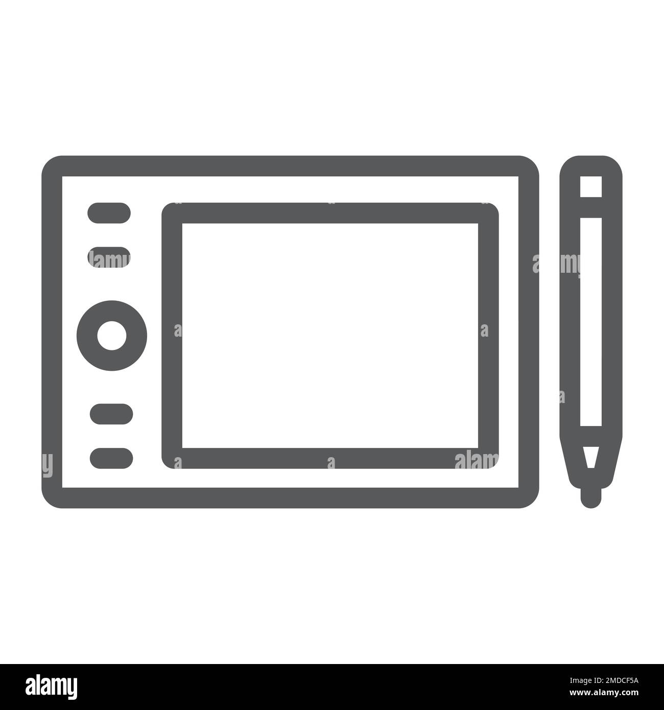 Graphic tablet line icon, electronic and digital, gadget sign, vector ...