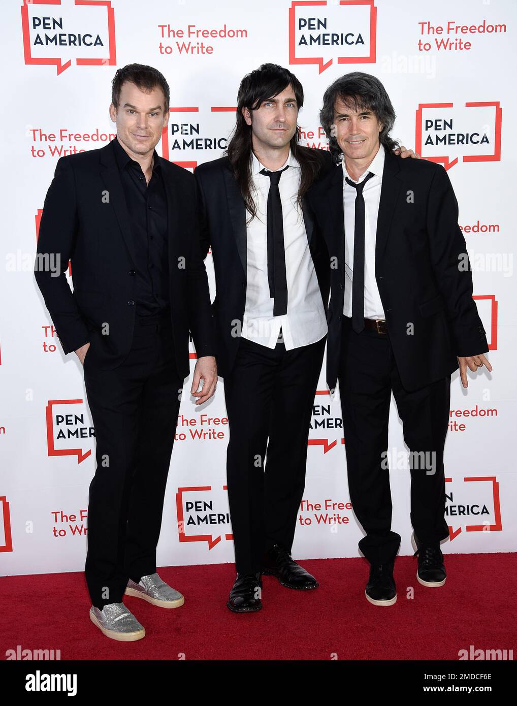 Michael C. Hall, left, Matt Katz-Bohen and Peter Yanowitz of the band ...