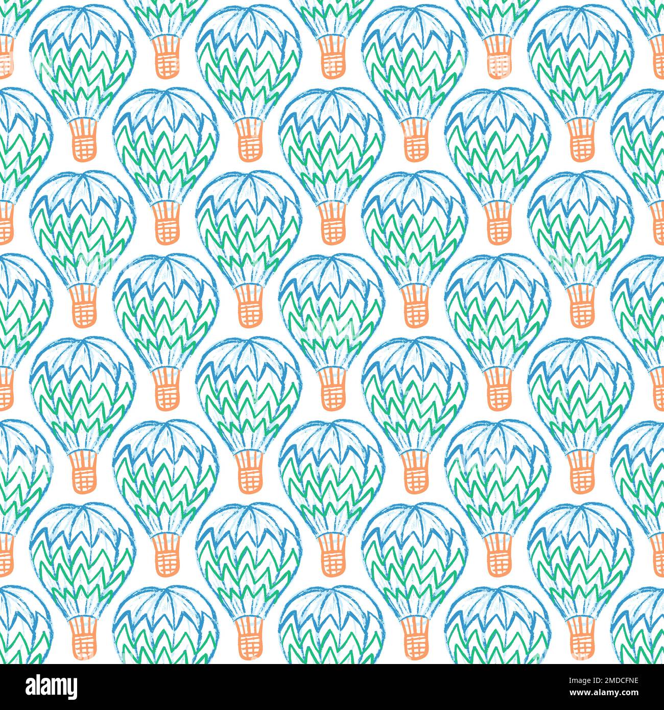 Air transport seamless pattern. Children's drawings with wax crayons ...