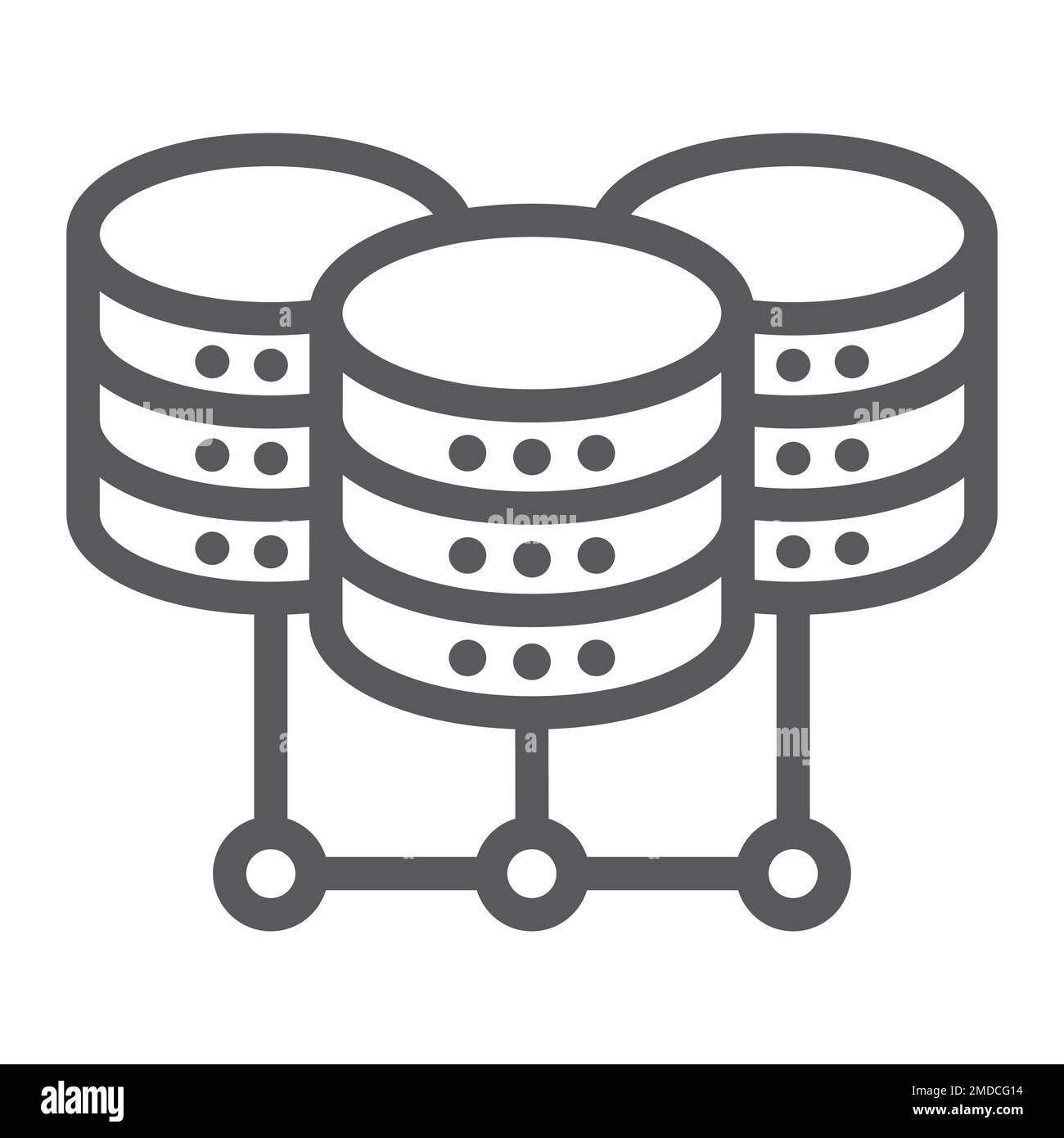 Data Center line icon, data and analytics, network hosting sign, vector graphics, a linear ...