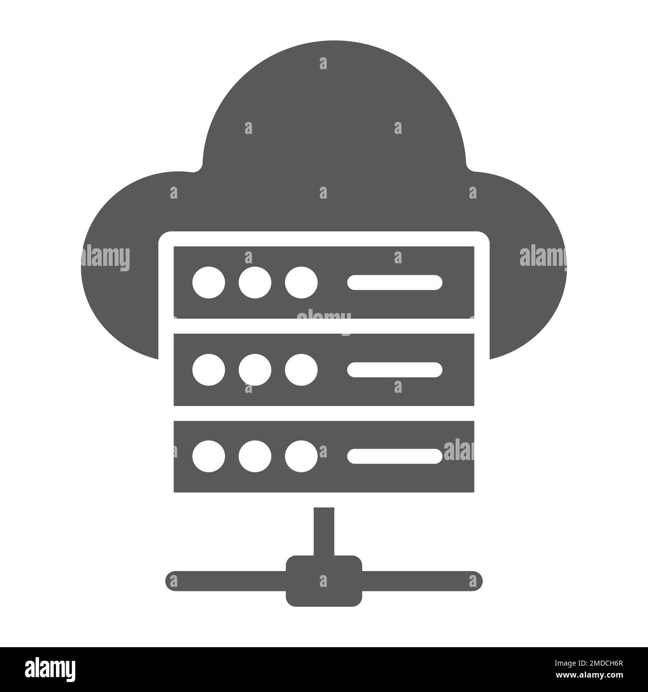 Web hosting glyph icon, data and analytics, cloud data sign, vector graphics, a solid pattern on ...