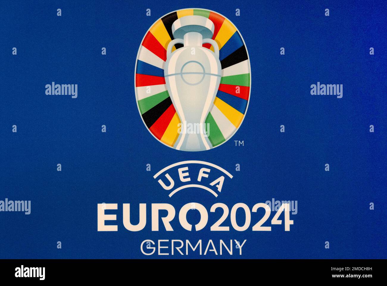 The official logo for the UEFA EURO 2024 in Germany is presented during ...