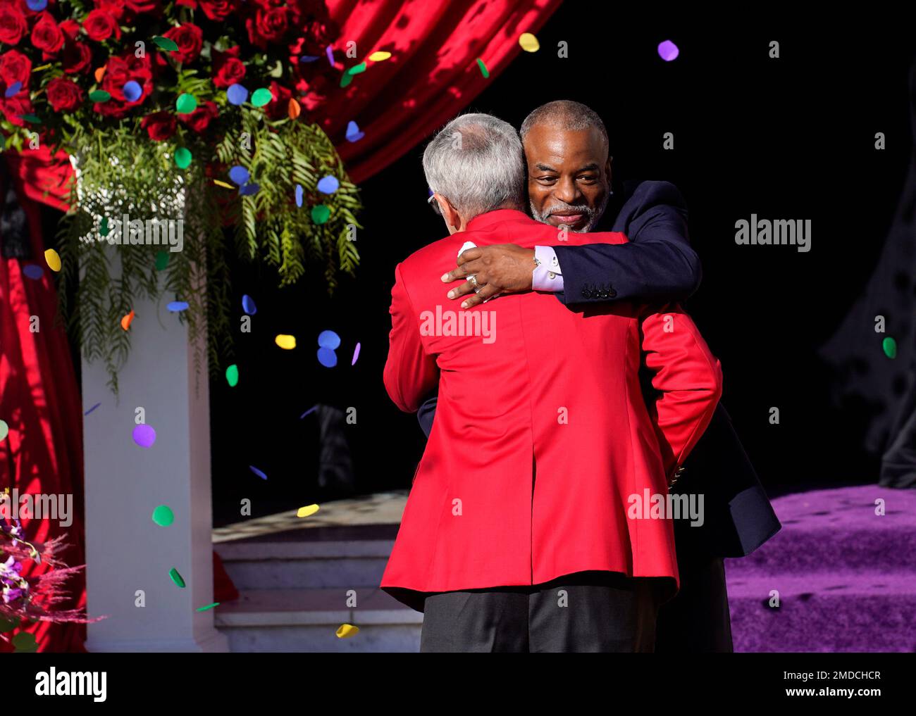 LeVar Burton, right, is embraced by Pasadena Tournament of Roses ...