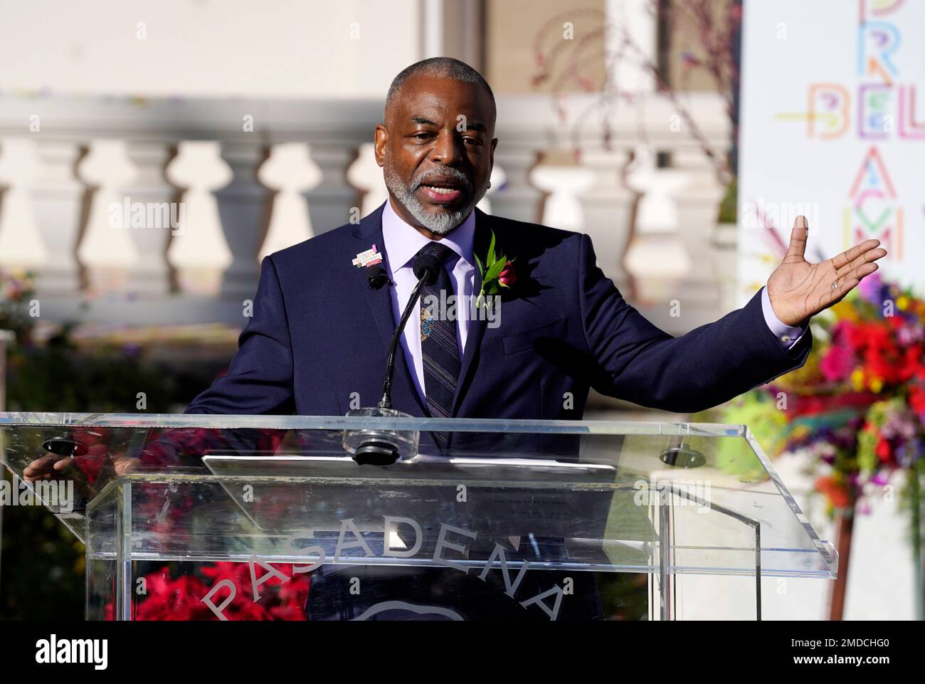 LeVar Burton addresses the crowd after being announced as the Grand ...