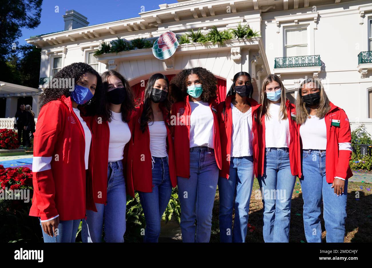 2022 Tournament of Roses Royal Court members, from left, Jeannine ...