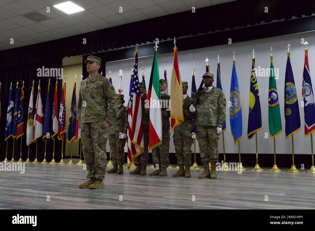 Col. Martin A. Wohlgemuth, commander, Area Support Group-Kuwait, stands ...