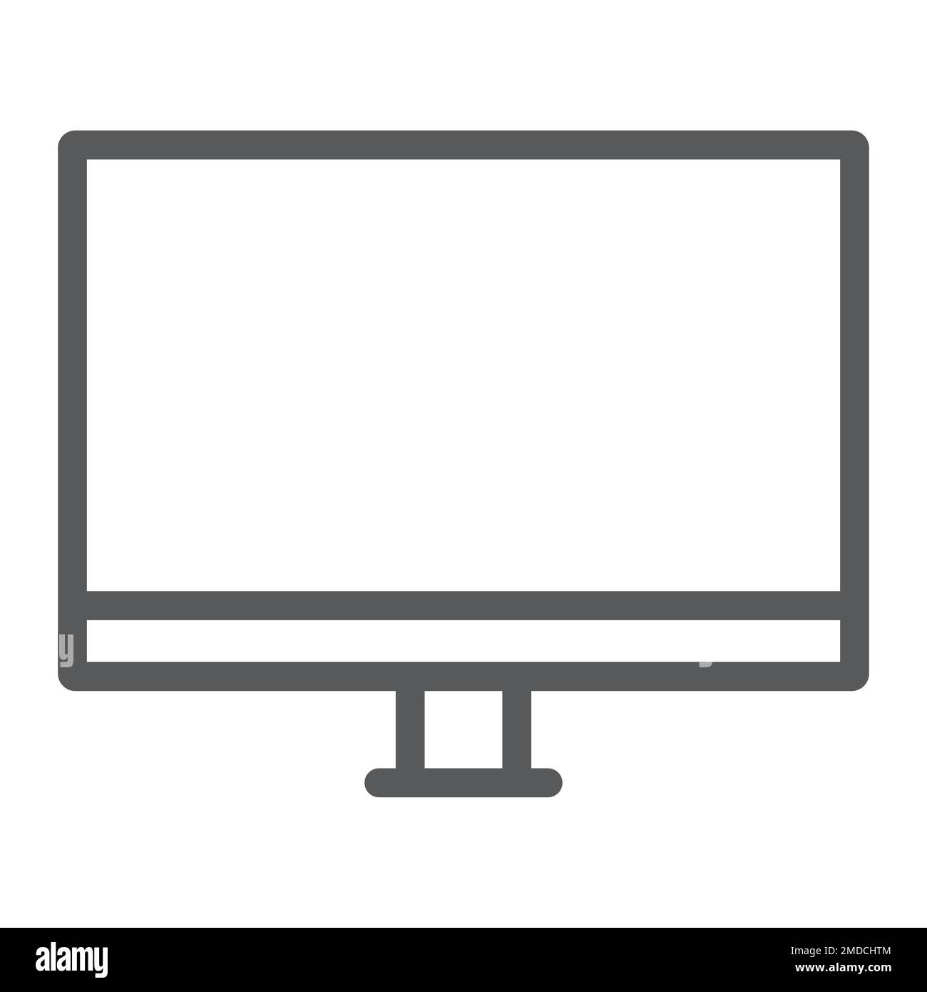 Pc monitor line icon, electronic and digital, tv monitor sign, vector ...
