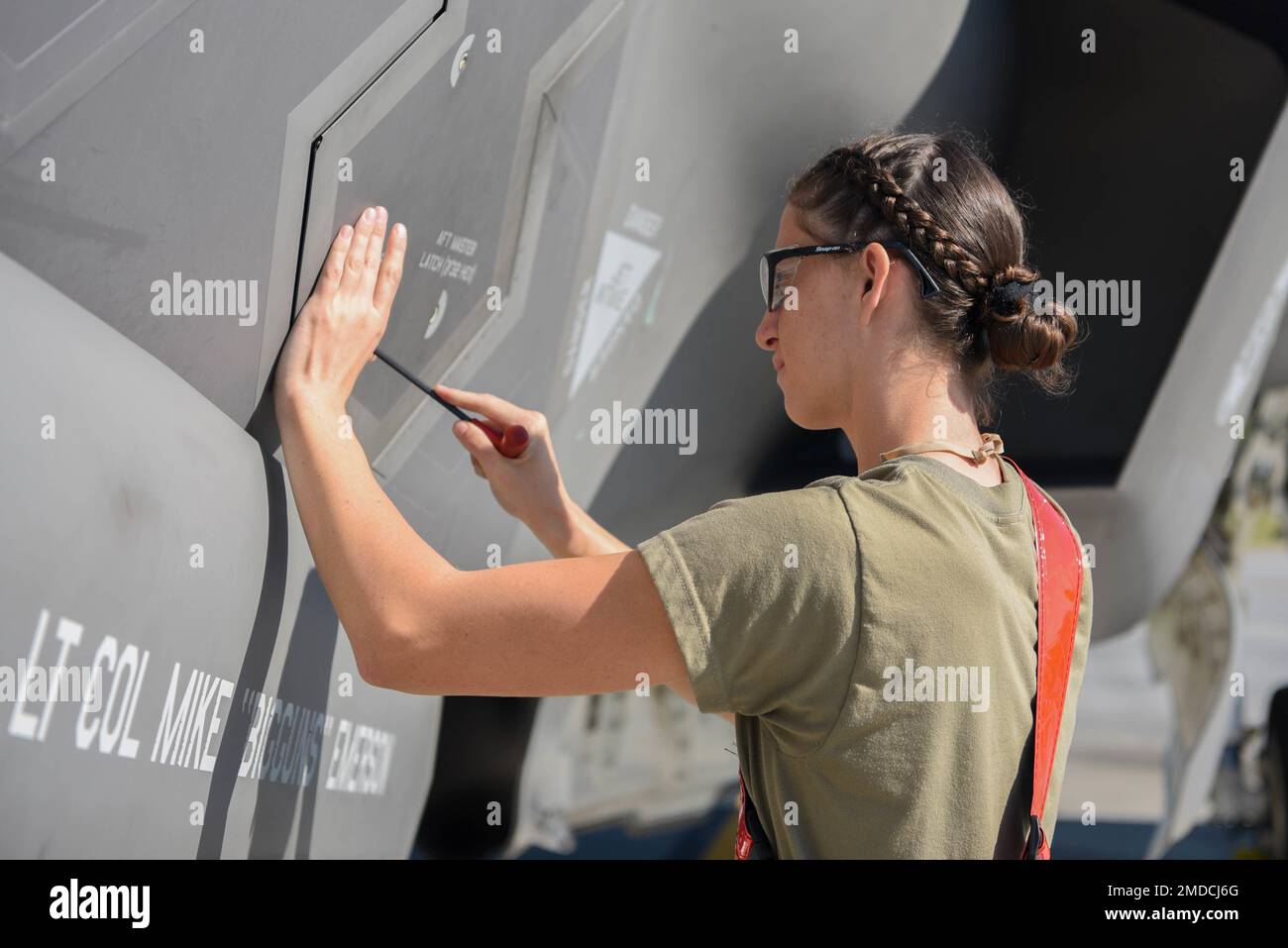 U.S. Air Force Senior Airman Danielle Hatch, avionics system technician ...