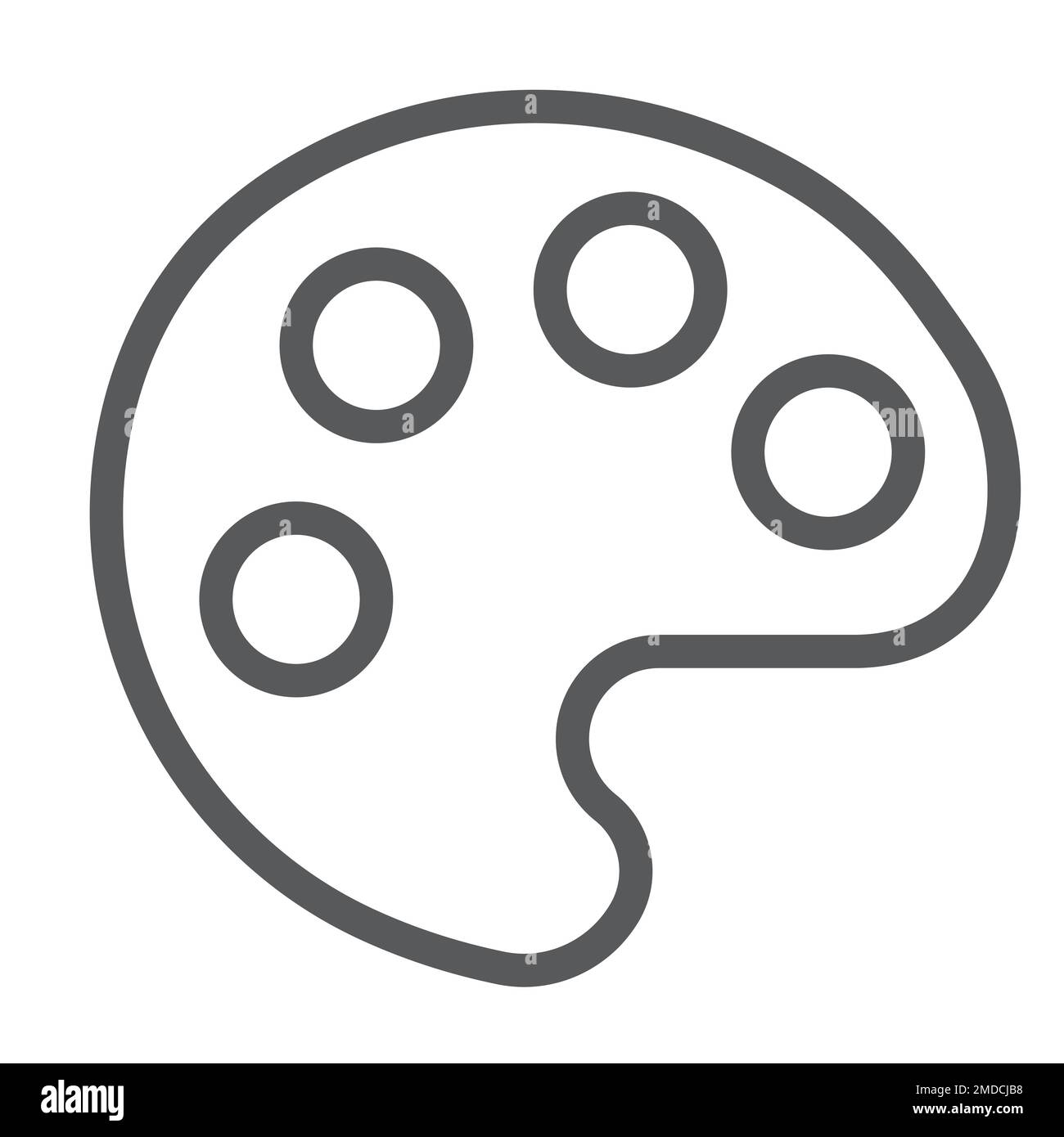 Color palette line icon, tools and art, paint sign, vector graphics, a ...