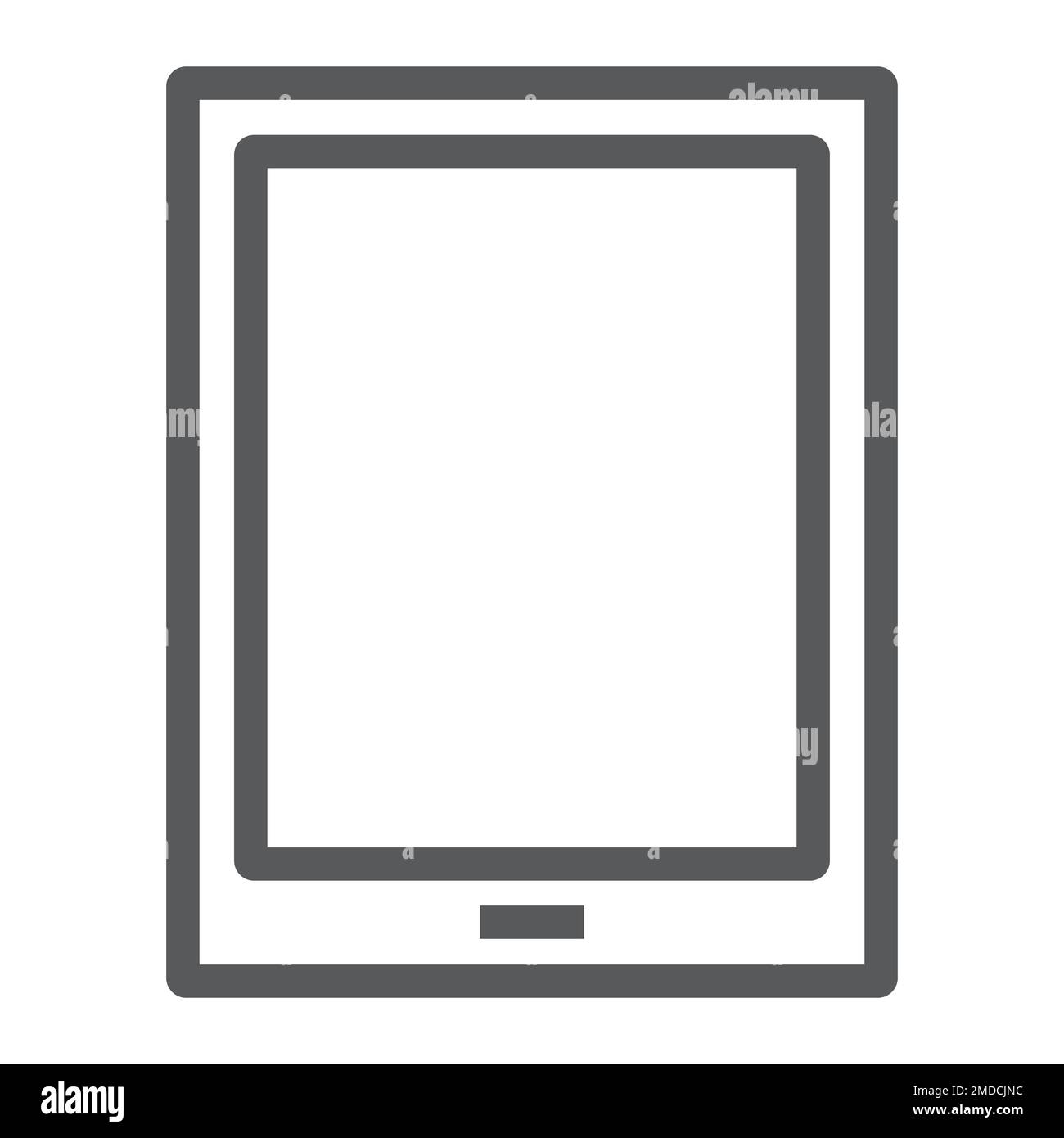 Tablet line icon, electronic and computer, device sign, vector graphics ...