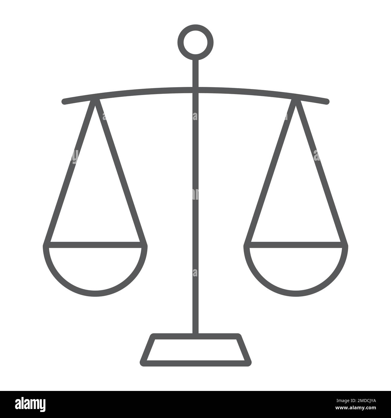 Balance thin line icon, finance and banking, scale sign, vector graphics, a linear pattern on a ...