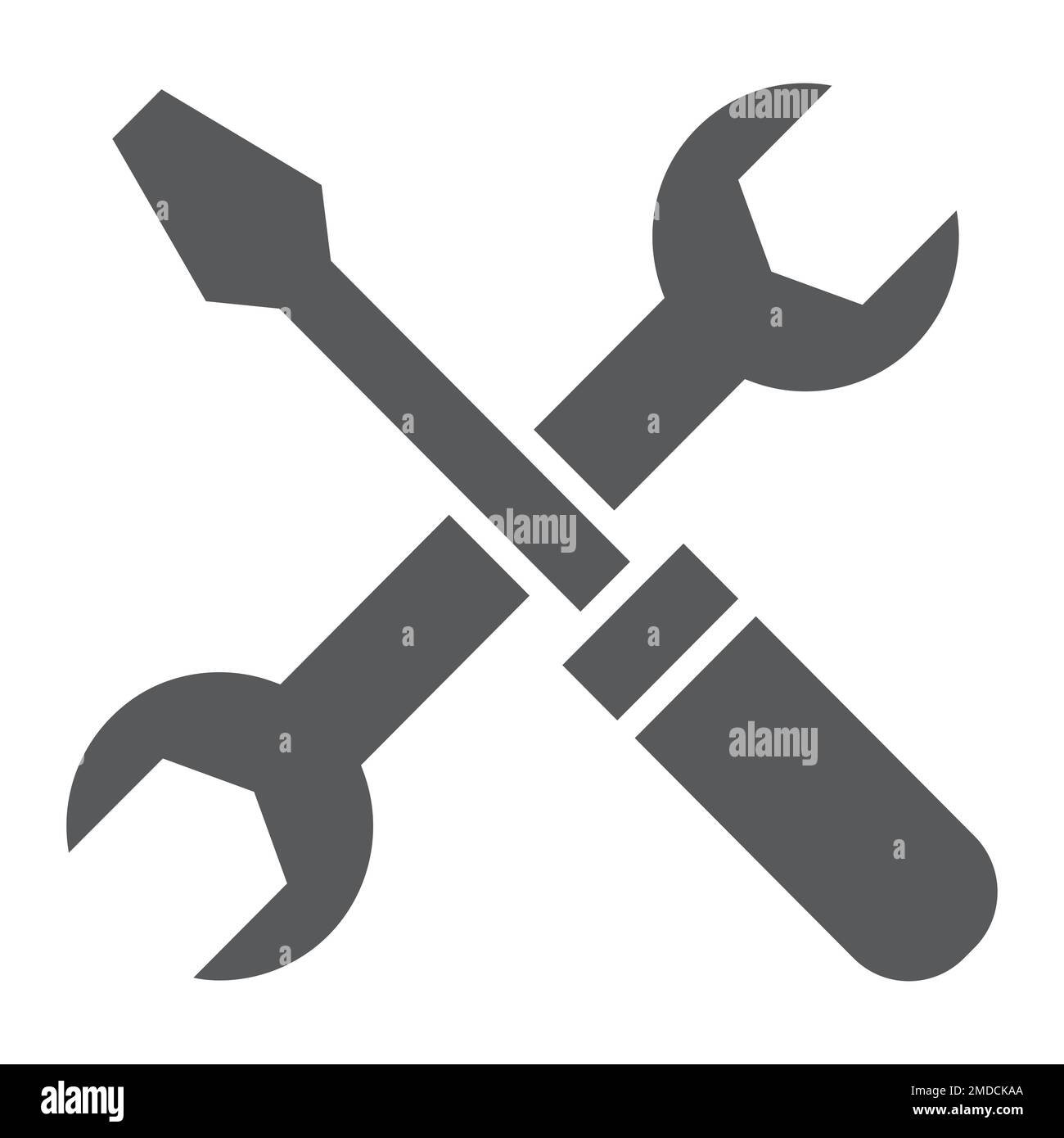 Screwdriver and wrench glyph icon, settings and repair, service sign ...