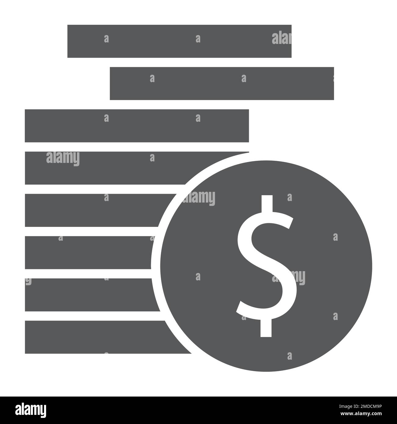 Coins glyph icon, finance and banking, currency sign, vector graphics ...