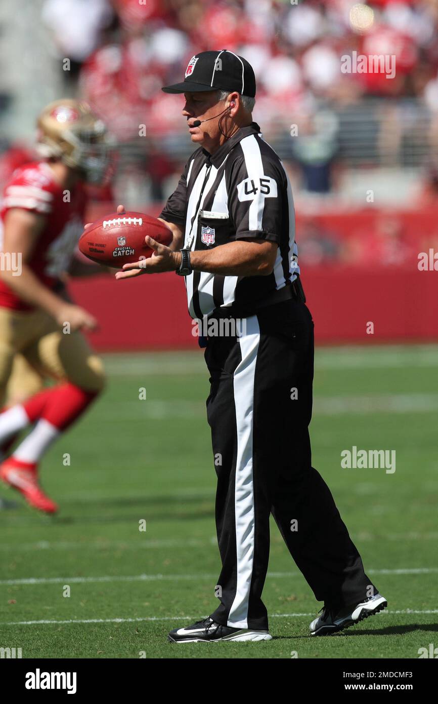 Line Judge Jeff Seeman (45) on the field during an NFL football game ...