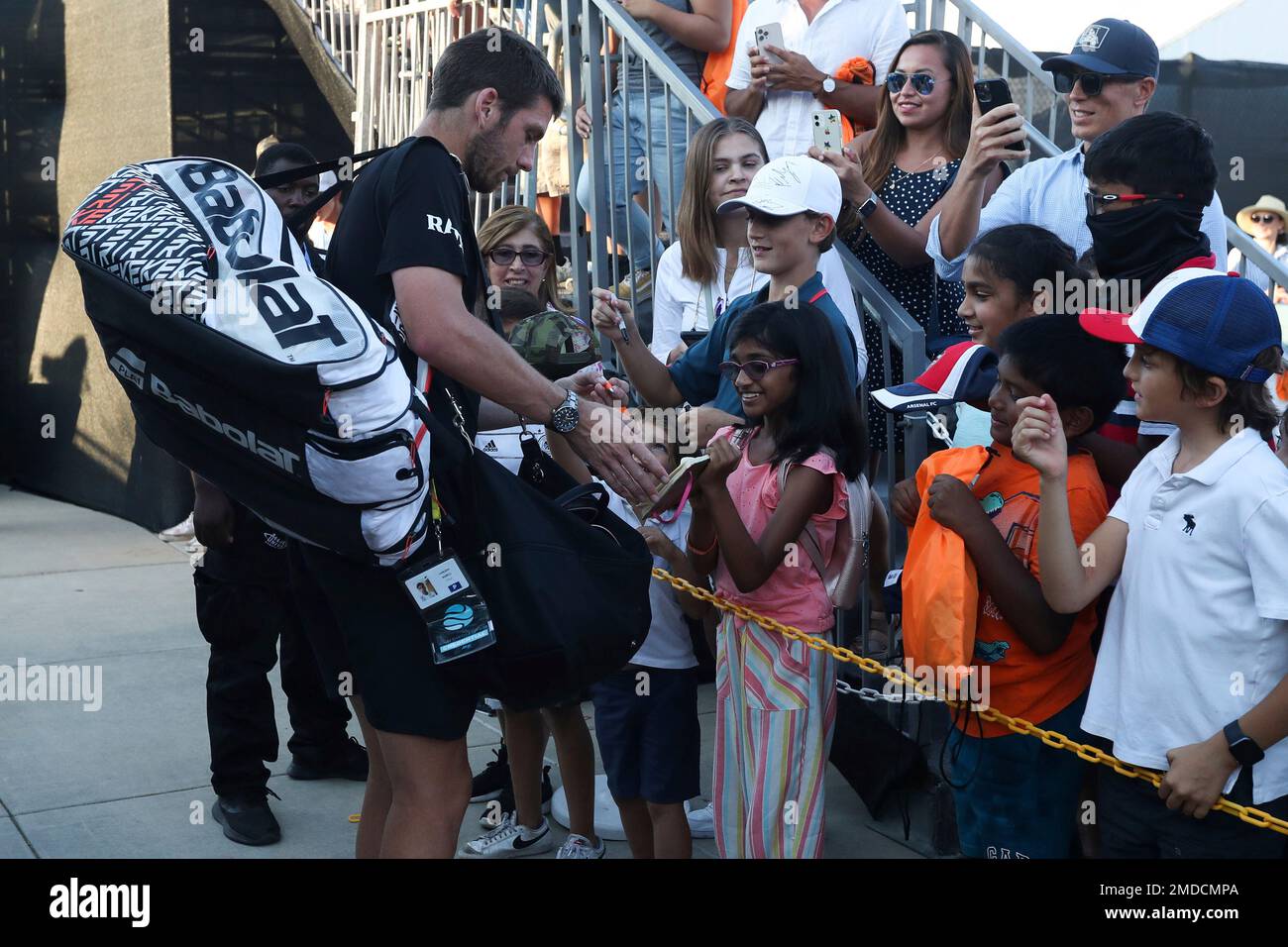 Britain's Cameron Norrie signs autograph's for fans after being ...