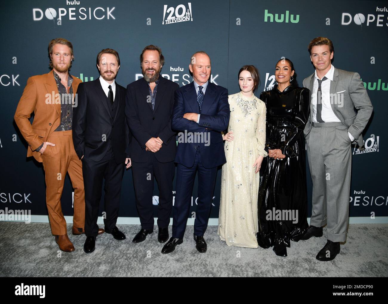 Cast members, from left, Jake McDorman, John Hoogenakker, Peter Sarsgaard, Kaitlyn Dever ...