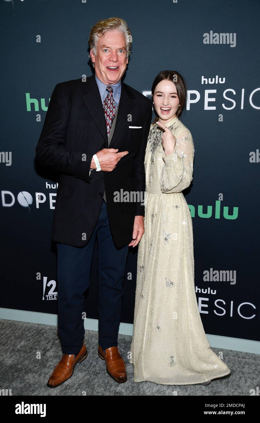 Actors Chris McDonald, left, and Kaitlyn Dever attend the Hulu Original ...