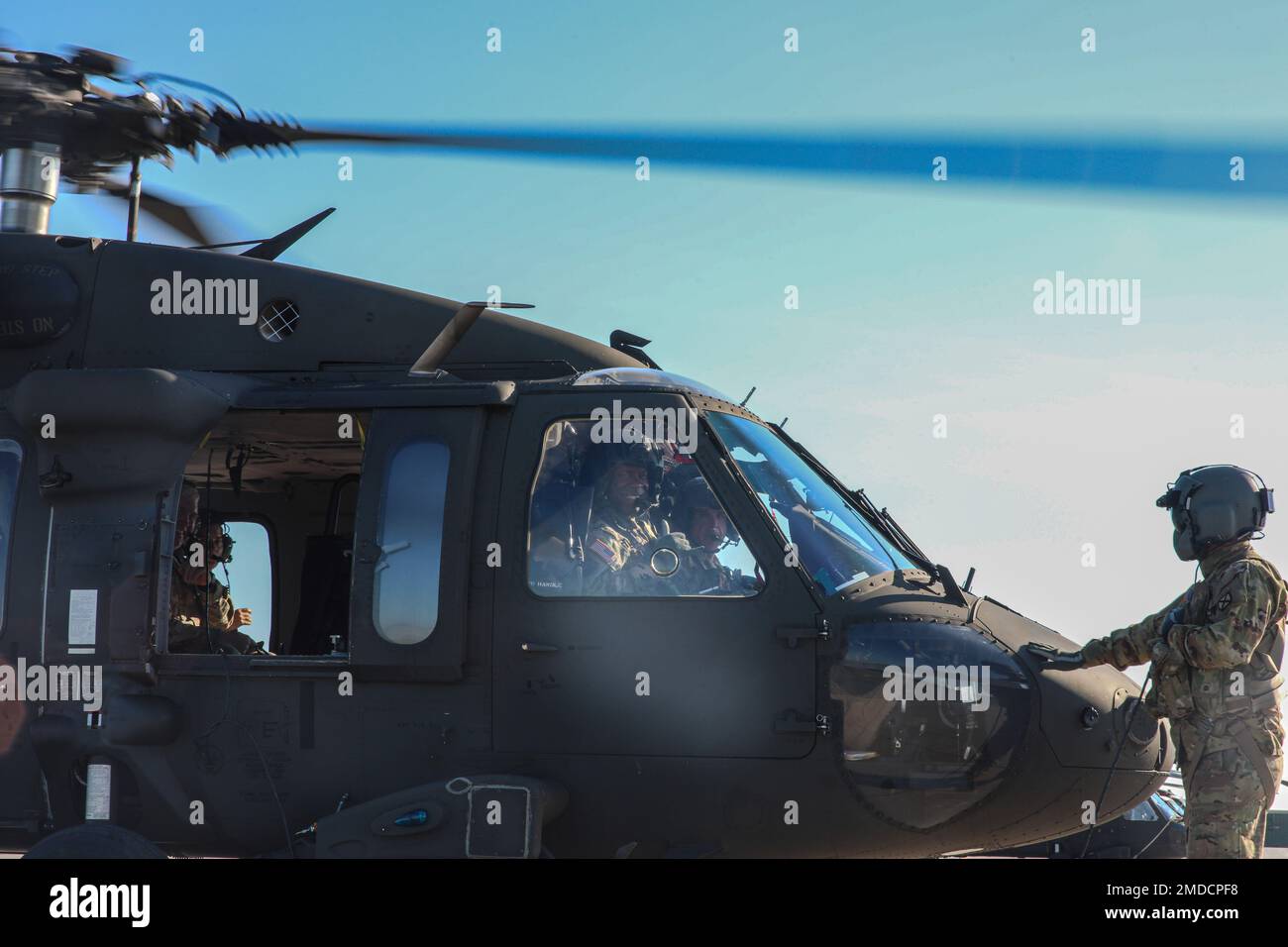 U.S. Army Lt. Col. Ryan Scott, 2-10 AHB Commander, conducts his last ...
