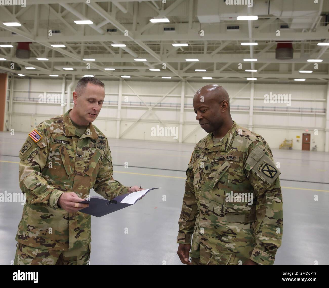 U.S. Army Lt. Col. Ryan Scott, 2-10 AHB Commander, conducts his last ...