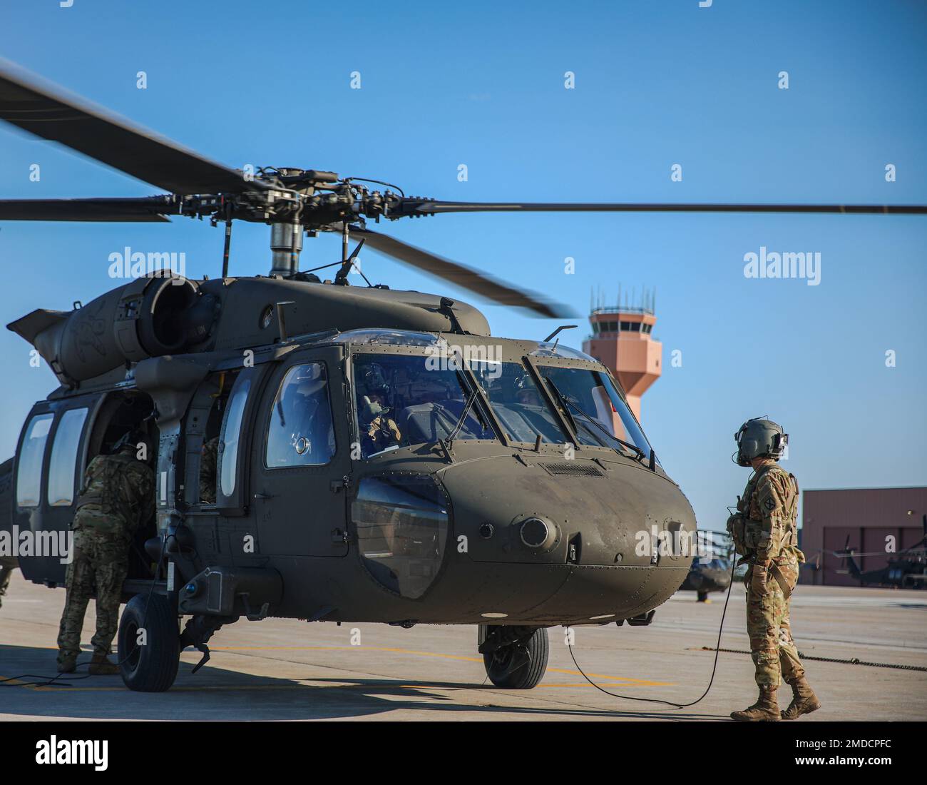 U.S. Army Lt. Col. Ryan Scott, 2-10 AHB Commander, conducts his last ...