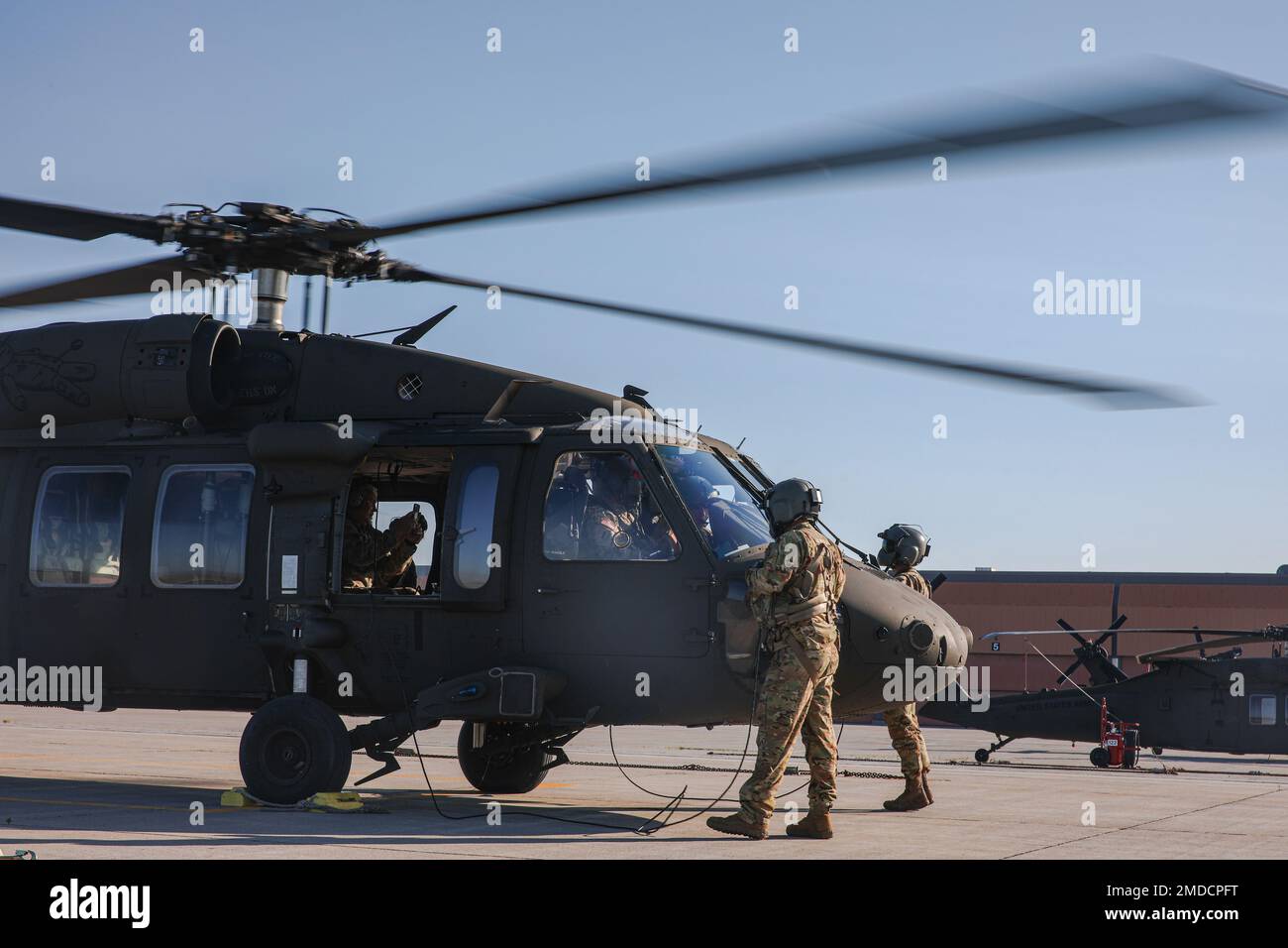 U.S. Army Lt. Col. Ryan Scott, 2-10 AHB Commander, conducts his last ...