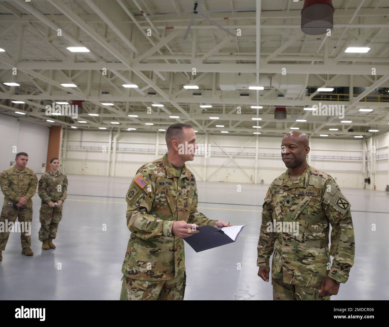 U.S. Army Lt. Col. Ryan Scott, 2-10 AHB Commander, conducts his last ...