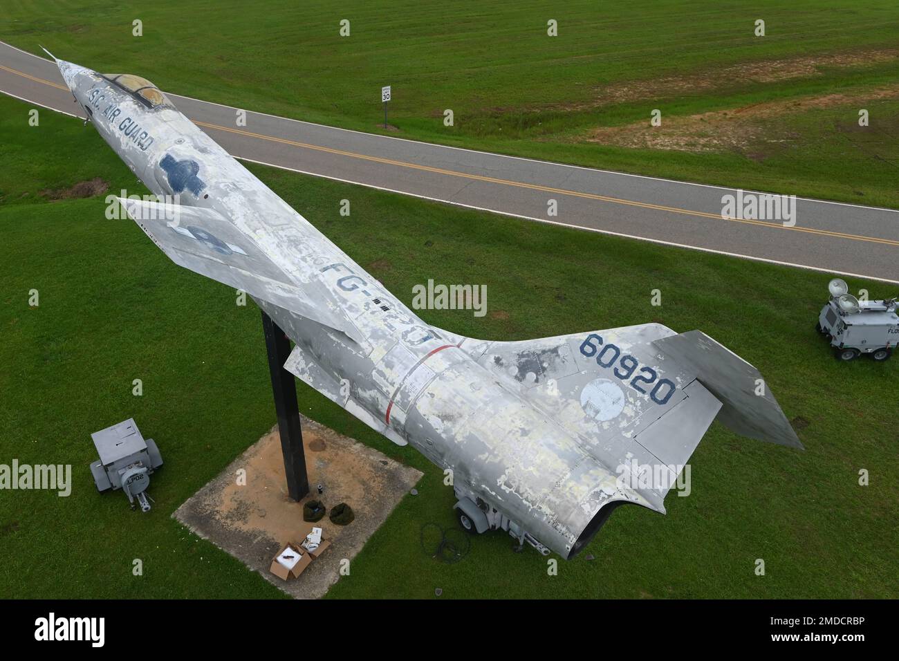 An F-104C Starfighter static display undergoes restoration at McEntire ...