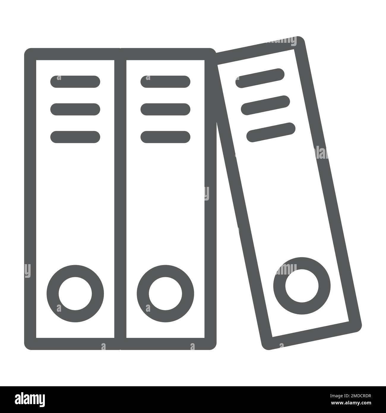 Ring binder line icon, office and work, file folder sign, vector ...