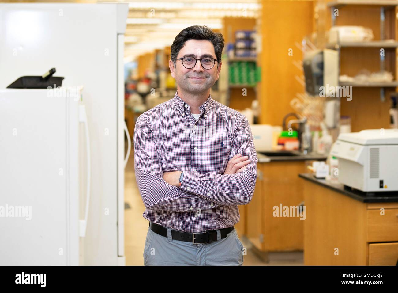Ardem Patapoutian poses for a portrait in his lab at the Dorris ...