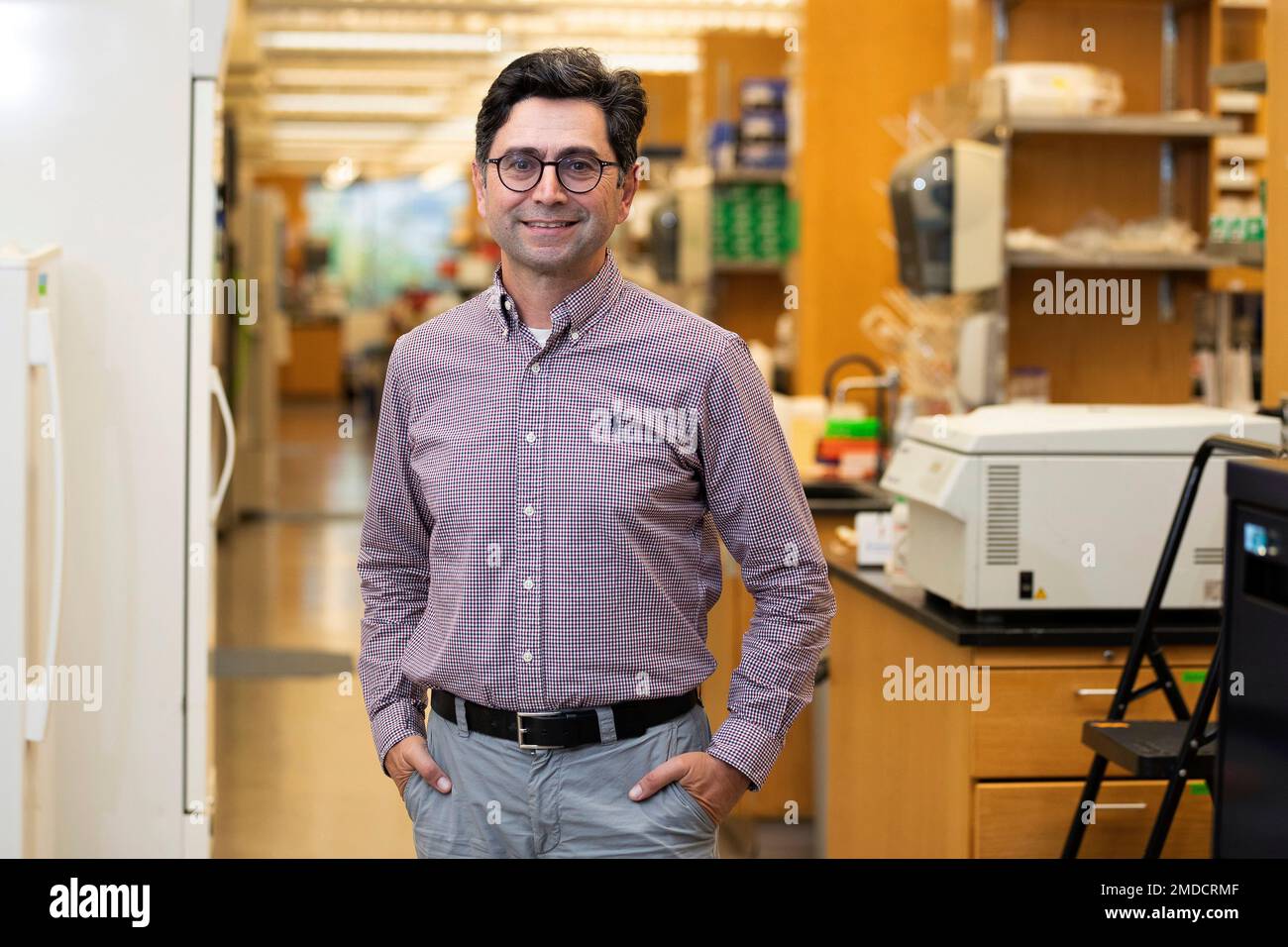 Ardem Patapoutian poses for a portrait in his lab at the Dorris ...