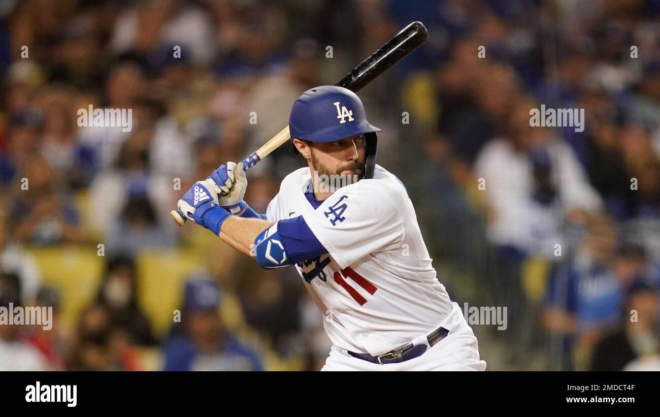 Los Angeles Dodgers' AJ Pollock bats during a baseball game against the ...